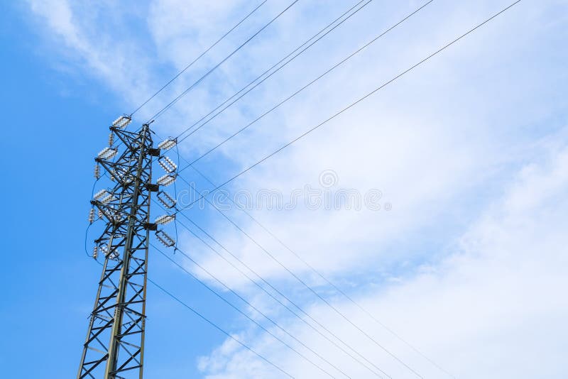 Power Transmission Line Pole Stock Image - Image of line, structure ...