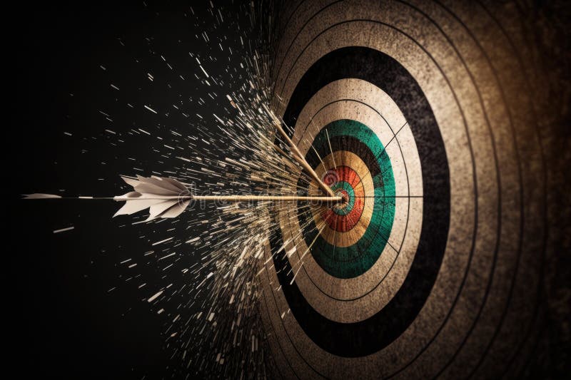 Archery Target with Arrows Hitting it, Concept of Success and Achievement Stock Illustration ...