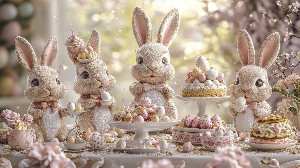In this Image, we are Presented with a Delightful Easter Brunch Display ...