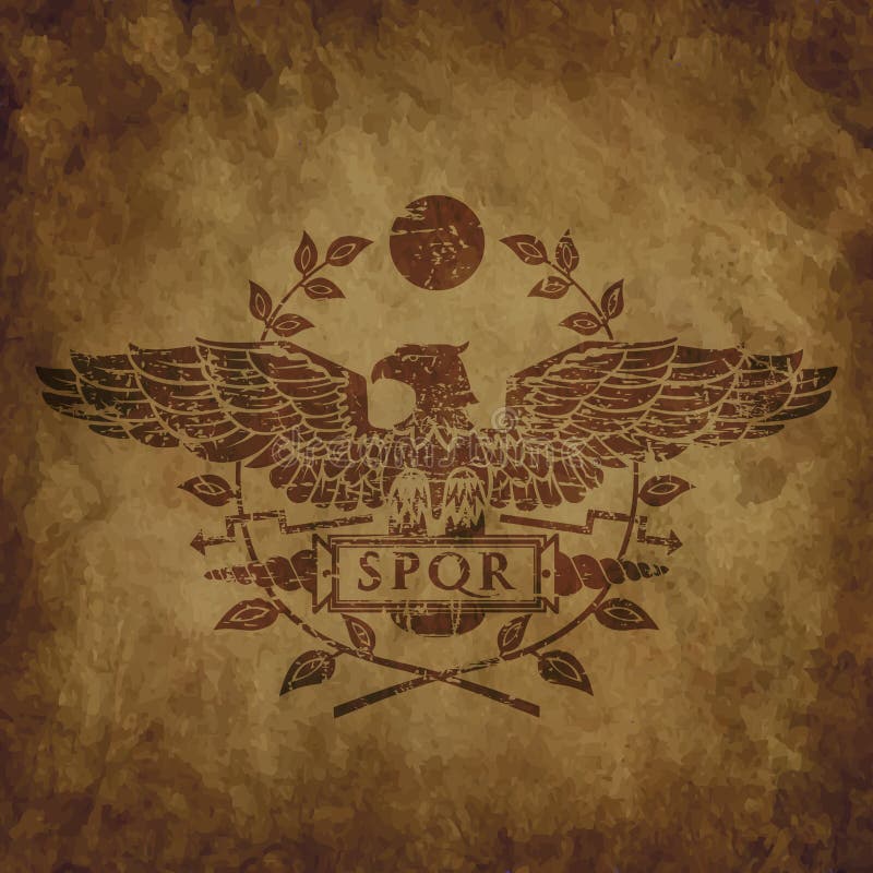 Logo of the Roman Eagle on an Old Shabby Texture. Stock Vector ...
