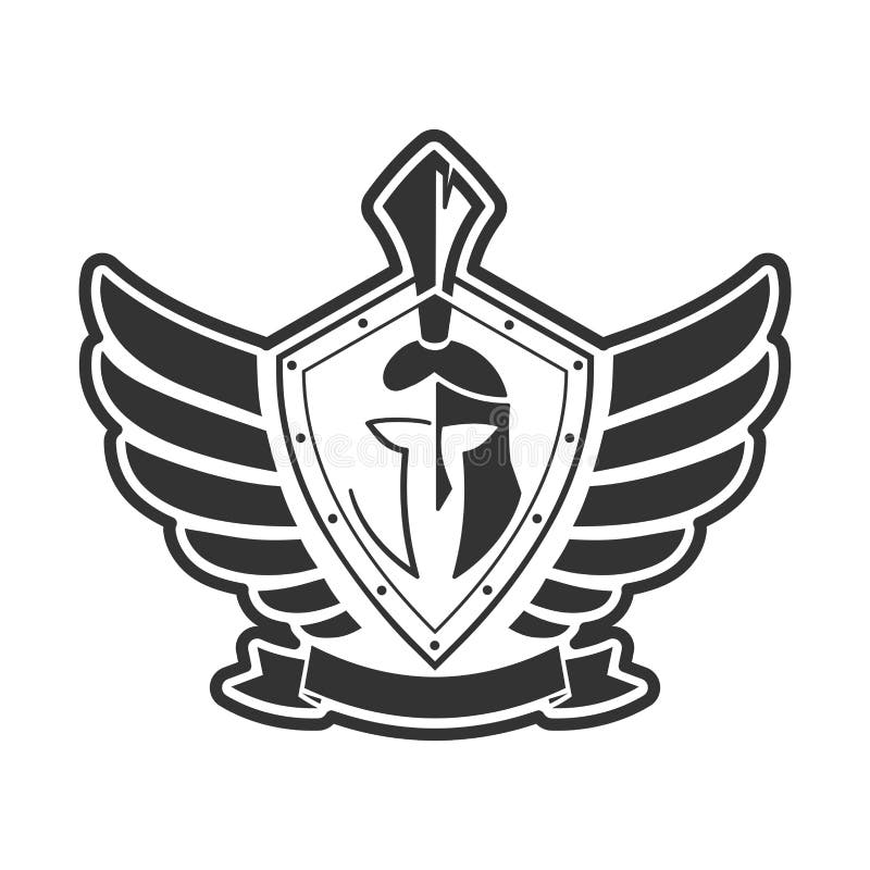 Military Symbol on Shield Icon. Stock Vector - Illustration of battle ...