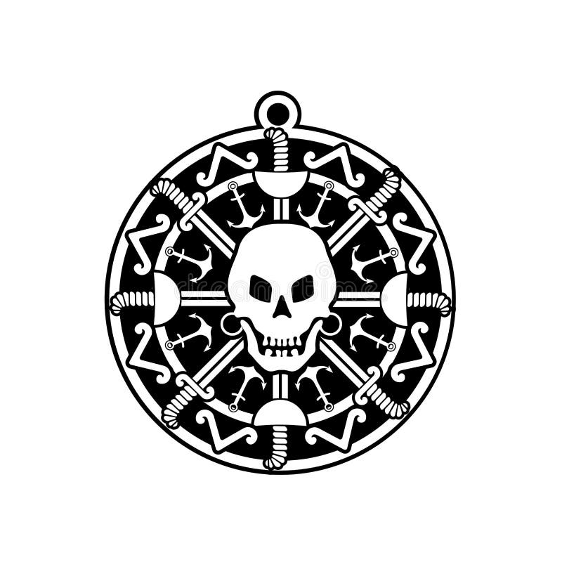 Old Pirate Medallion Vector Illustration Stock Vector - Illustration of ...