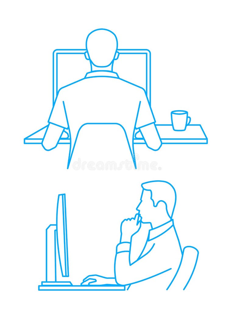 Silhouette Person Computer Stock Illustrations – 35,431 Silhouette ...