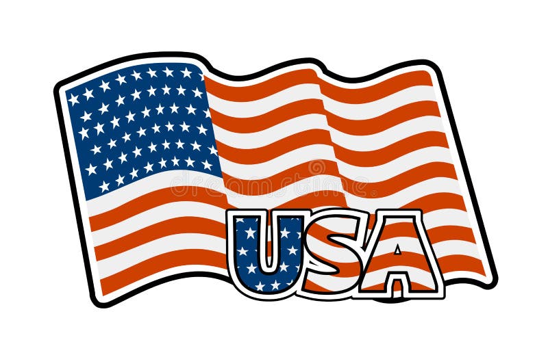 US Flag Colored Badge Vector Icon Stock Vector - Illustration of ...