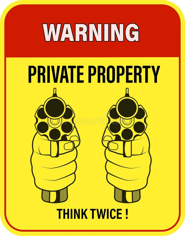 Warning Sign Violation of the Boundaries of Private Property Stock ...