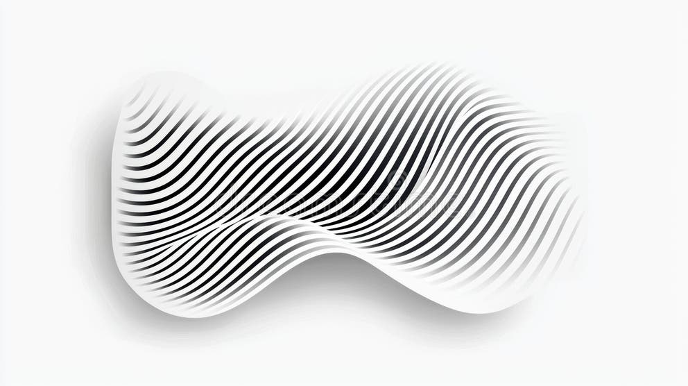 Abstract Geometric Design with Black and White Lines Forming a Wave ...