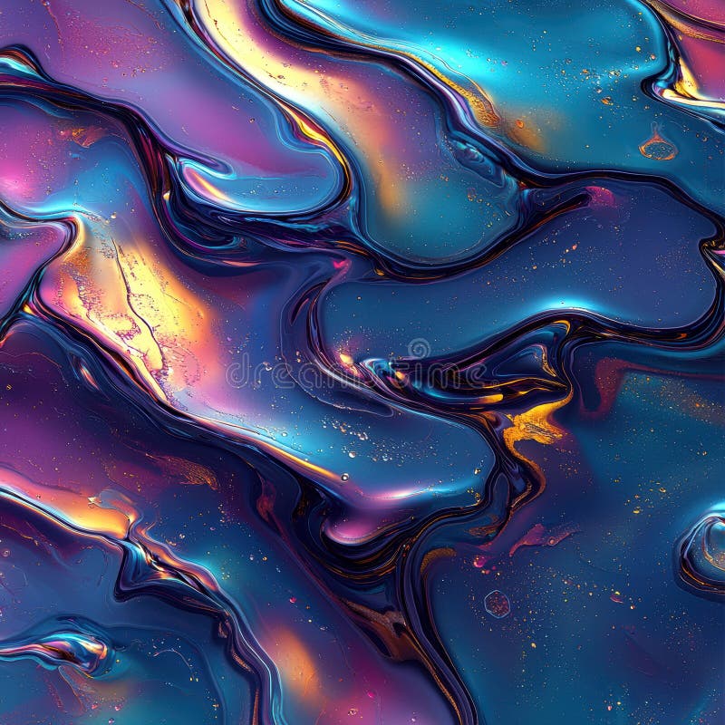 The Image Presents an Abstract, Fluidic Close-up of a Vibrant, Gradient ...