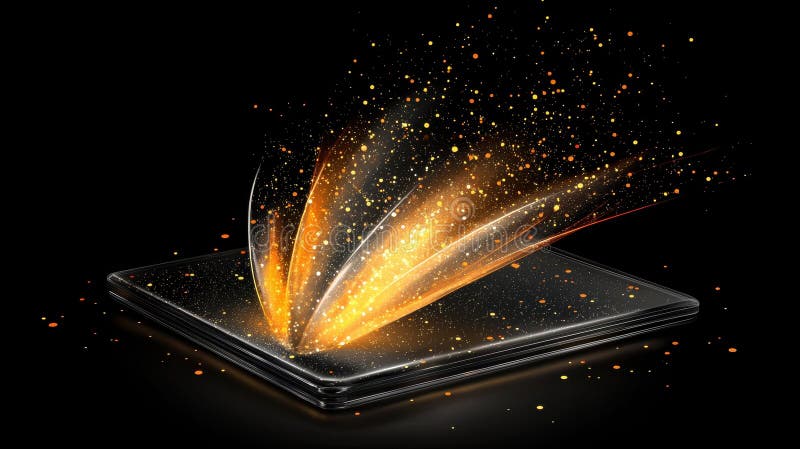 A Black Smartphone with a Gold and Orange Glow Emanating from the ...