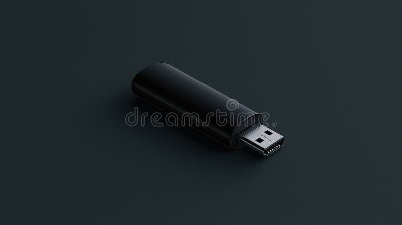 A Black USB Flash Drive with a Silver Connector. Stock Photo - Image of ...