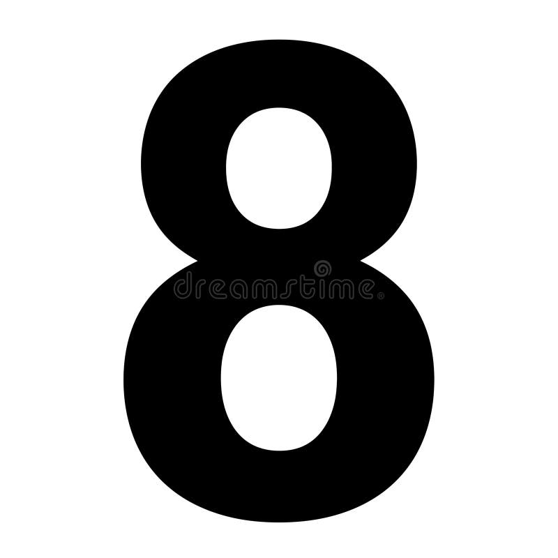 Number 8 silhouette stock illustration. Illustration of bold - 376283552
