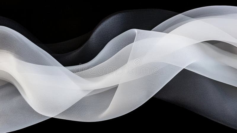 A Black and White Abstract Design of Overlapping Fabric. Stock Image ...
