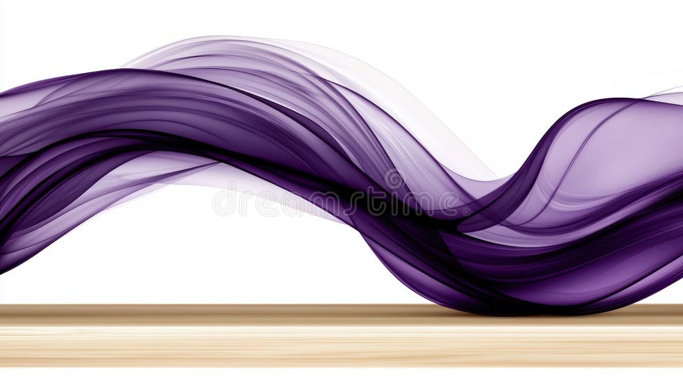 A Flowing Purple Abstract Design on a Wooden Surface. Stock Photo ...
