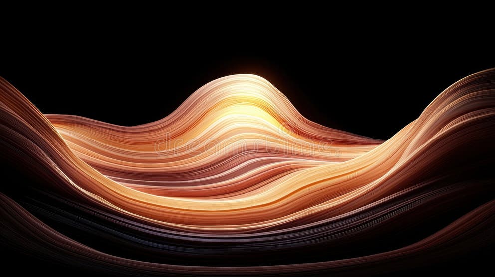 A Digital Illustration of a Wave-like Pattern with a Bright Light ...