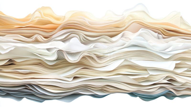 A Pile of White, Beige, and Light Blue Papers. Stock Image - Image of ...