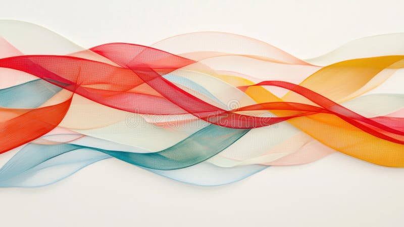 A Vibrant Abstract Composition of Overlapping Ribbons in Various Colors ...