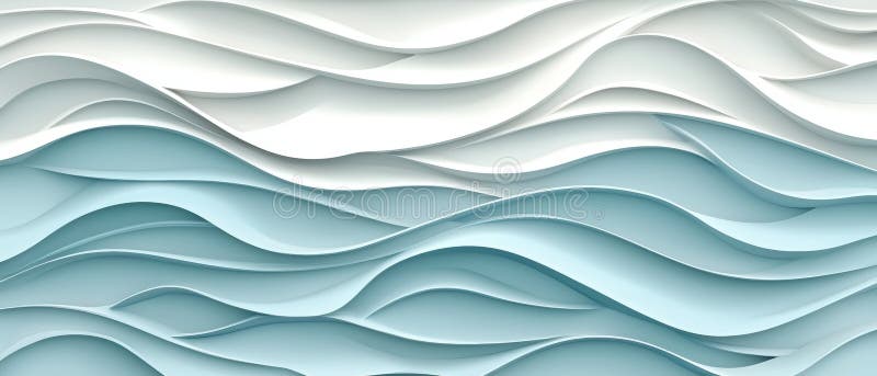 A 3D Rendering of a Wave-like Pattern in Shades of Blue and White ...