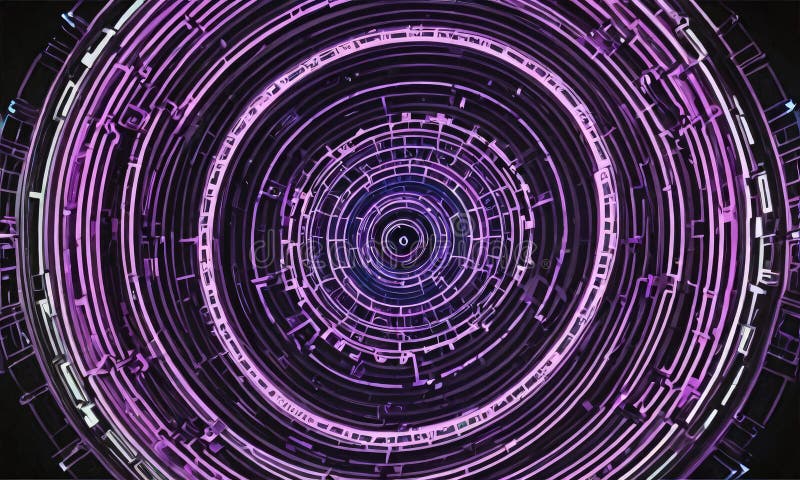 Digital Circular Pattern with Concentric Circles Varying Shades Purple ...