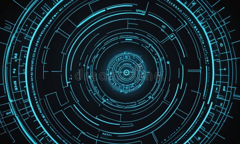 Digital Complex Network Interconnected Lines and Circles, Creating ...