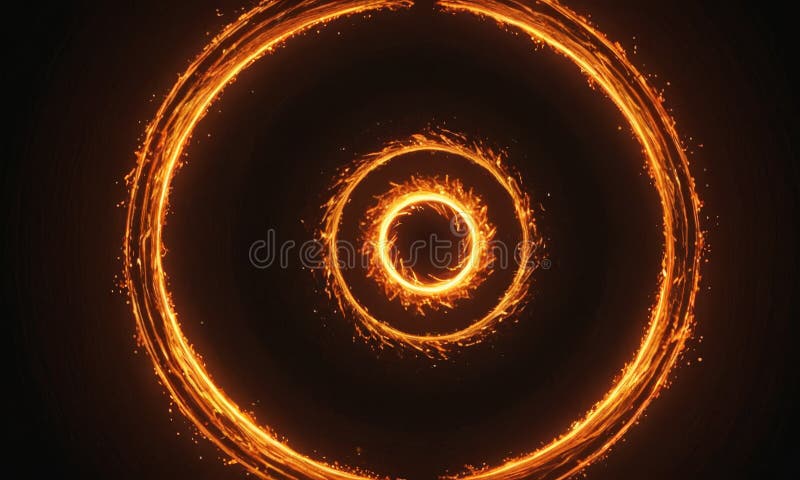 Circular Pattern Concentric Circles Radiates Warm, Fiery Glow Against ...