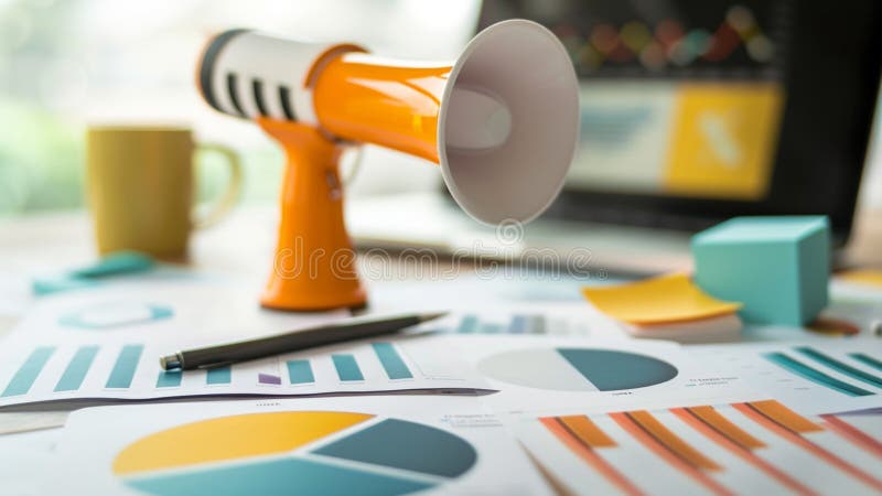 Background with Business Graphs. Stock Illustration - Illustration of ...