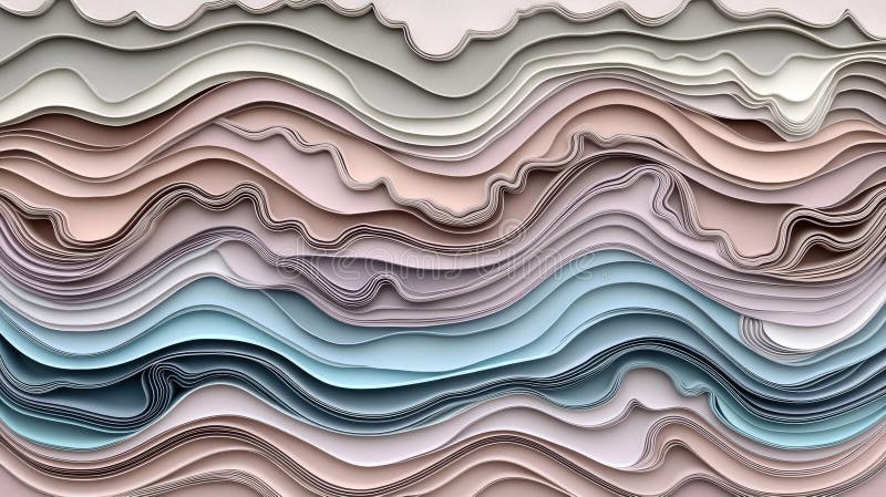 A Vibrant Abstract Composition of Overlapping Curved Shapes in Various ...