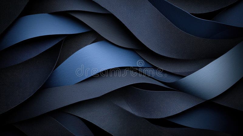 Digital Illustration Overlapping Ribbons Shades Blue Black Stock Photos ...