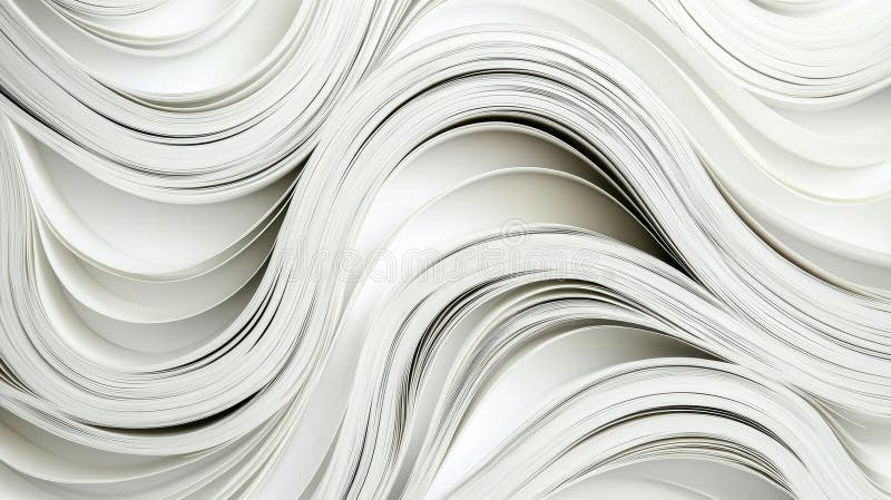 A White Paper Sculpture with a Wave Pattern. Stock Image - Image of ...