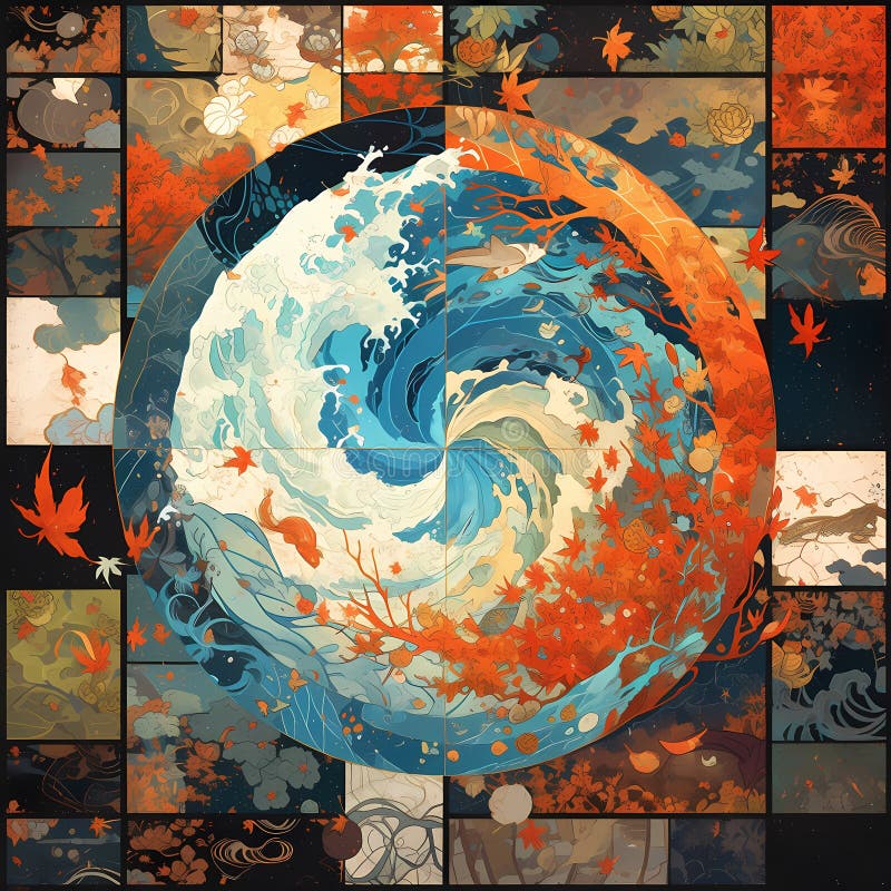 Elemental Convergence: a Harmonious Blend of Earth and Water Stock ...