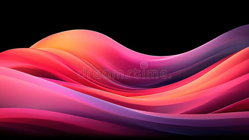 Digital Illustration Abstract Wave Like Forms Various Colors Stock ...