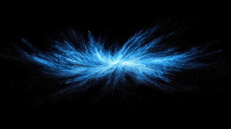 A Digital Illustration of a Blue Explosion Against a Black Background ...