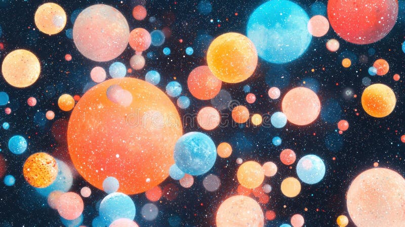 A Galaxy of Colorful Spheres in Space. Stock Image - Image of vibrant ...