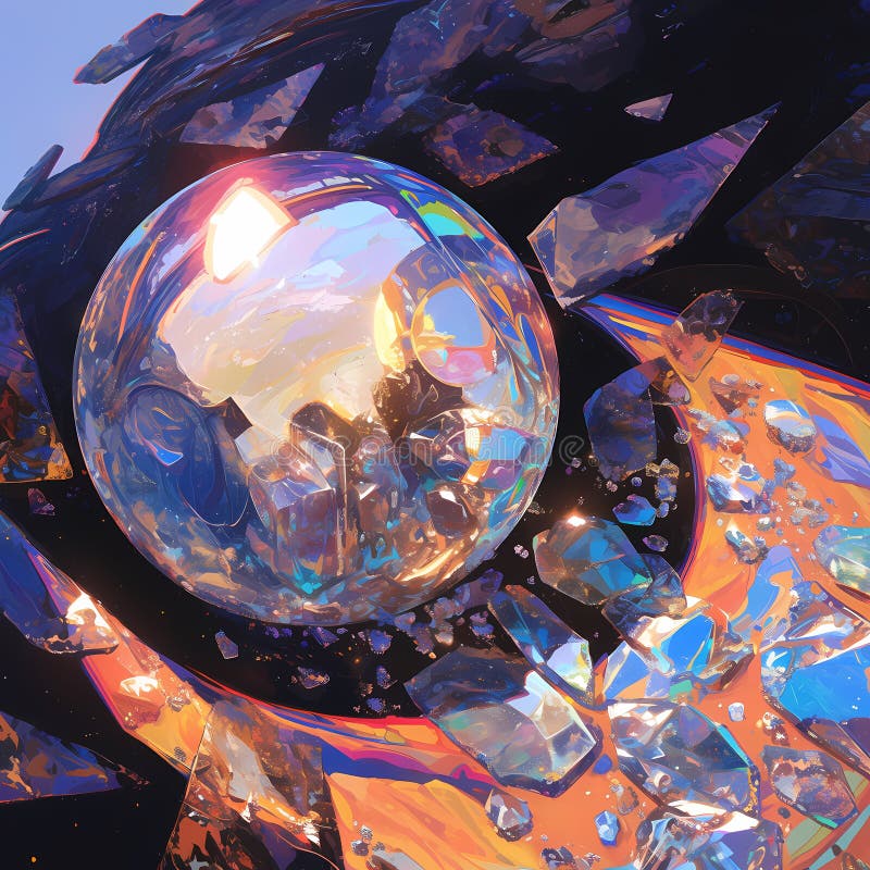 Holographic Wonderland: Colorful Fragments Shimmer Stock Illustration ...