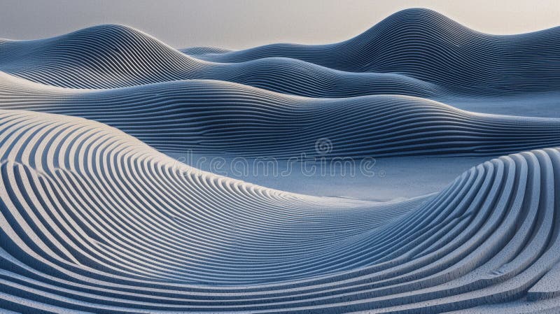 A Digital Rendering of a Wave-like Landscape with a Gradient Background ...