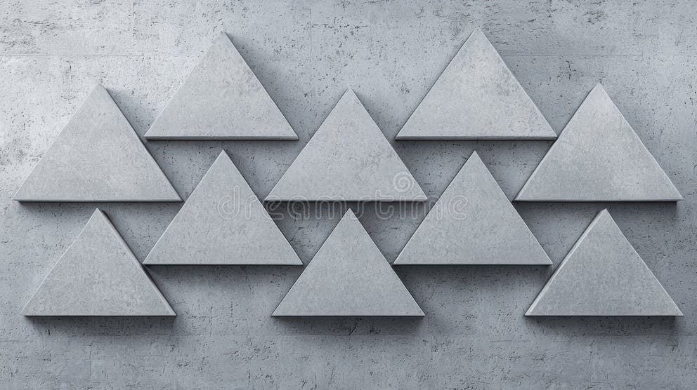 A Gray Concrete Wall with a Repeating Pattern of Triangles. Stock Photo ...