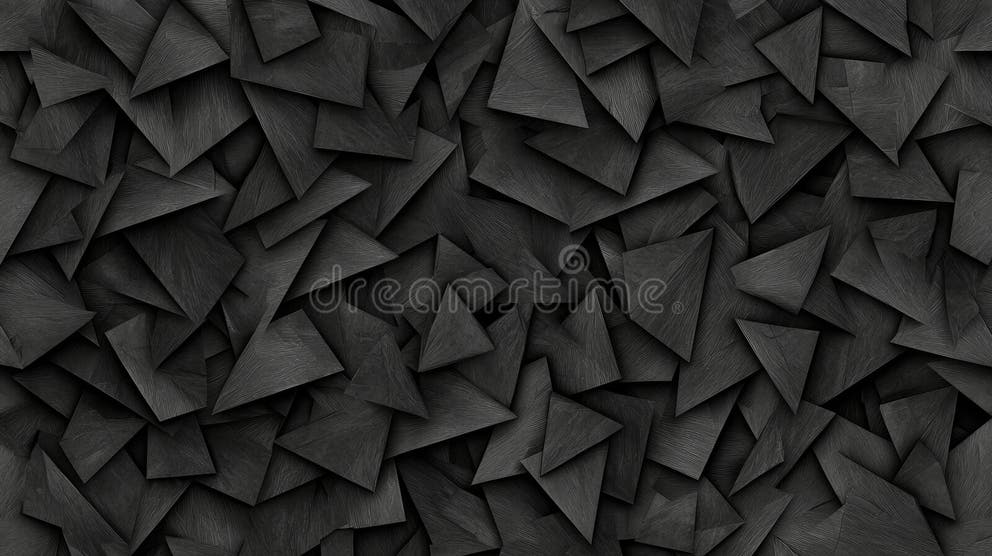 A 3D Rendering of a Complex Pattern of Black Triangles. Stock ...