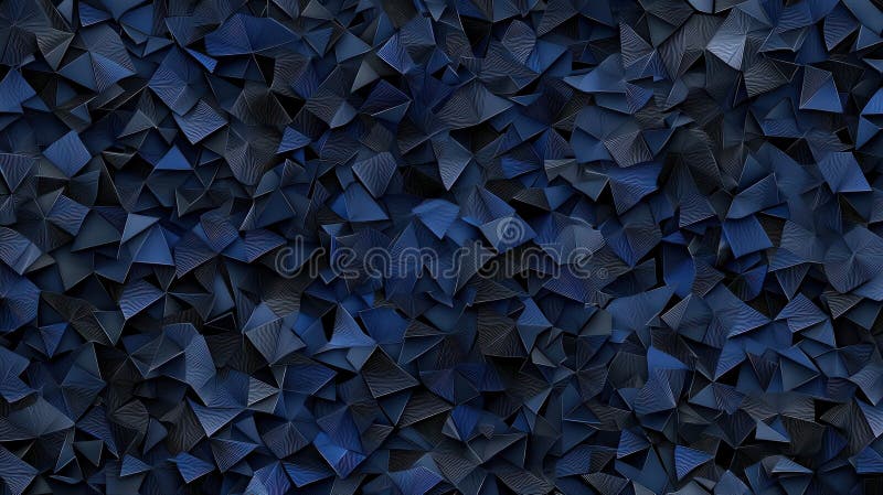 A Digital Illustration of a Dense Collection of Dark Blue, Triangular ...