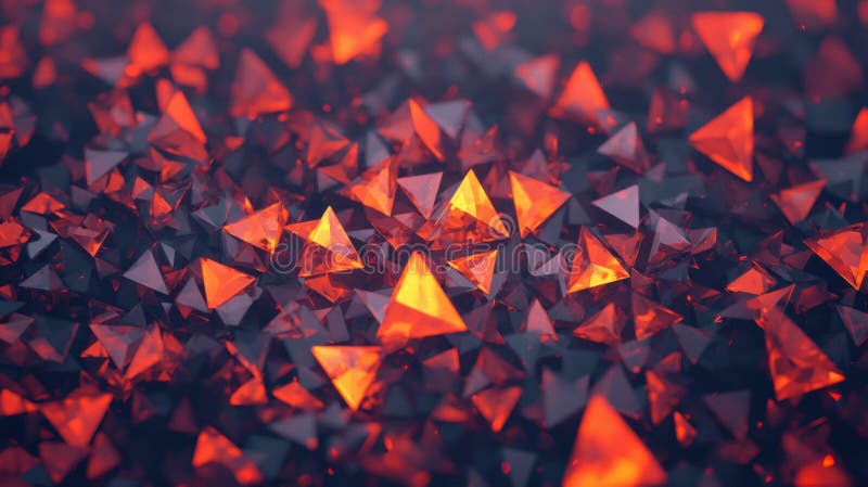 A Digital Rendering of a Multitude of Red and Orange Triangular ...