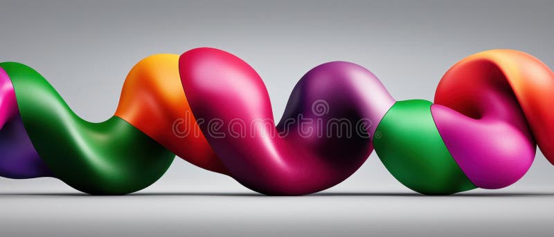 A Series of Abstract, Three-dimensional Shapes in Various Colors and ...