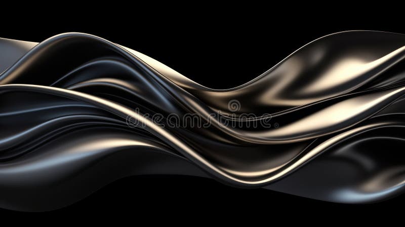 A Digital Rendering of a Flowing, Metallic Fabric with a Shiny ...