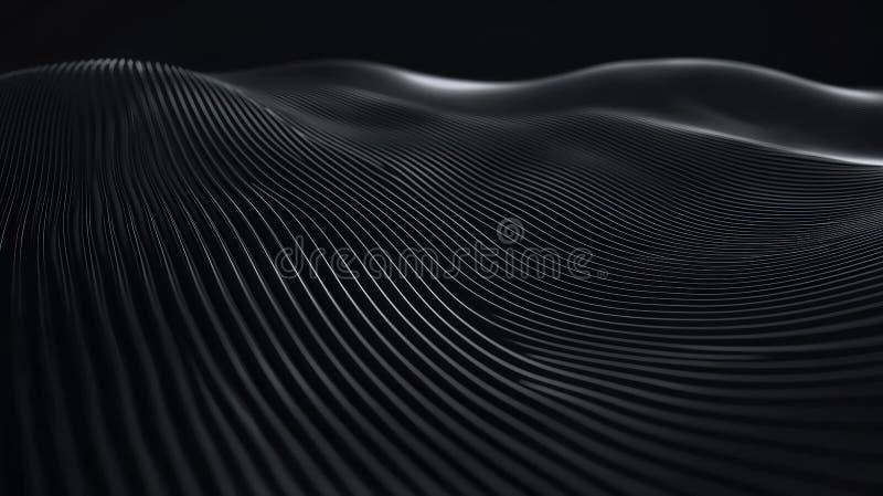 A Digital Illustration of a Wave-like Pattern in Black and White. Stock ...