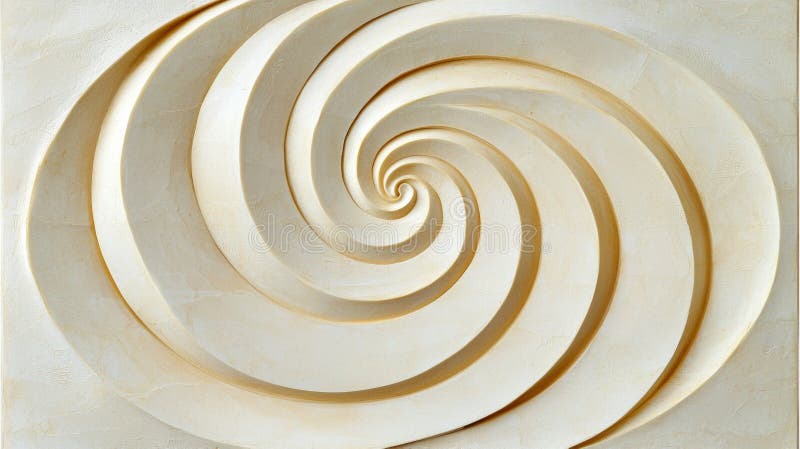 A White Spiral Design on a Beige Background. Stock Photo - Image of ...