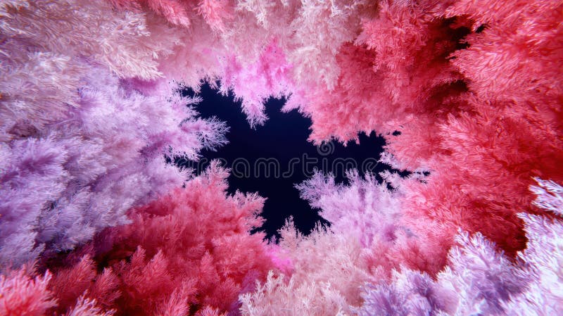 Surreal Underwater Scene Coral Reef Pink Purple Hues Stock Photos ...