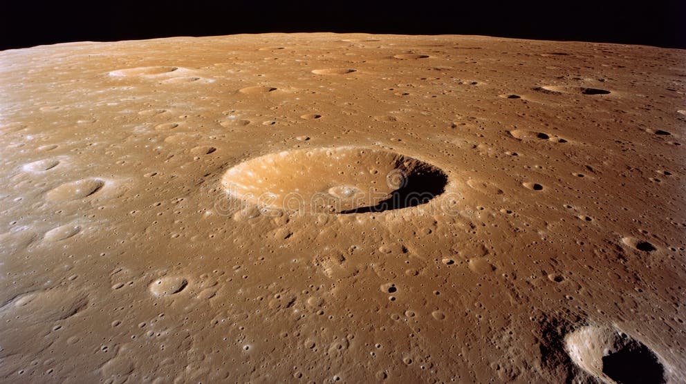 A Lunar Surface with Craters and Valleys. Stock Photo - Image of moon ...