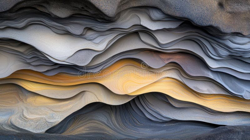 A Digital Illustration of a Rock Formation with Multiple Layers of ...