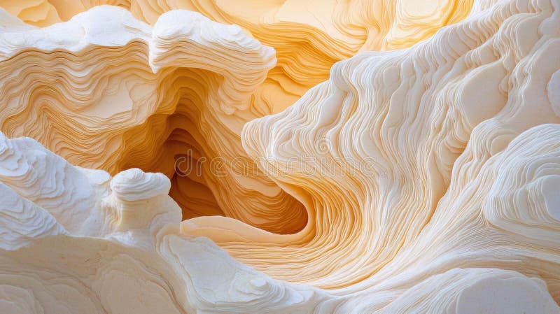 A Textured Surface with a Complex, Swirling Pattern of White and Beige ...