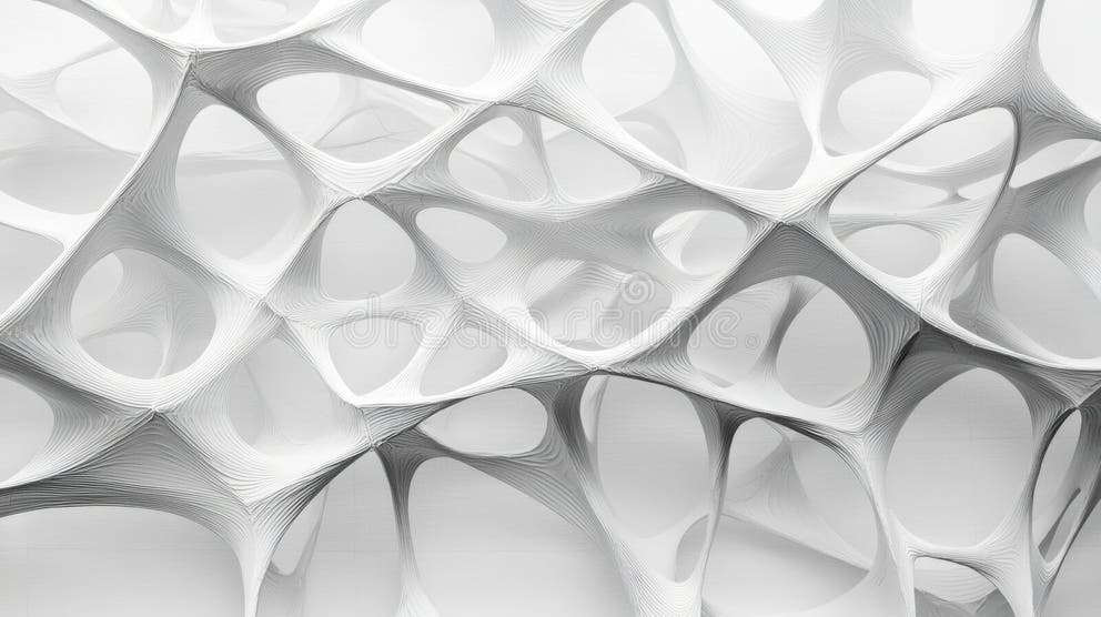 A White Abstract Sculpture with a Complex, Organic Structure. Stock ...