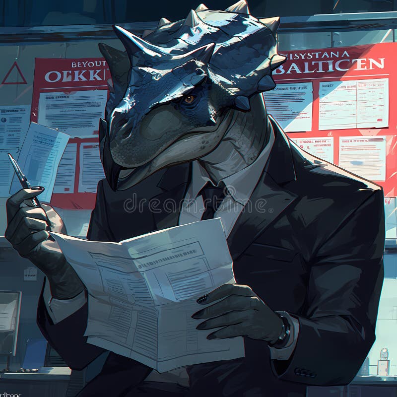 Ceratosaurus in a Business Suit - Stock Photo Stock Illustration ...