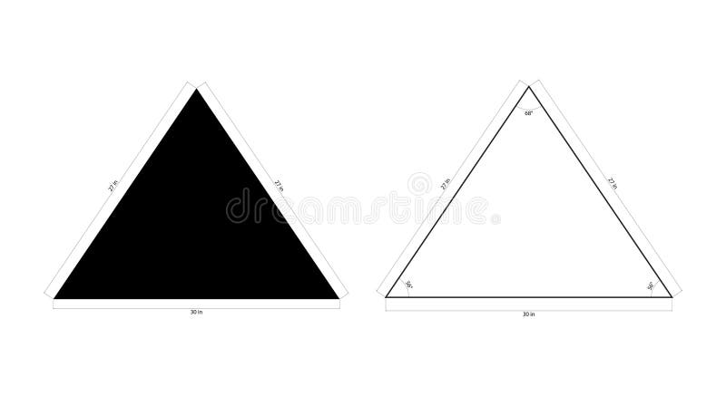Detailed Technical Drawing of Two Identical Triangles with Dimensions ...