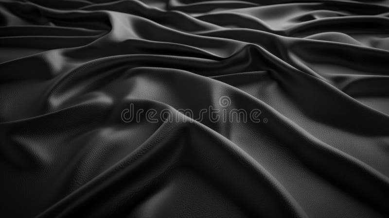 A Black Fabric with Wrinkles. Stock Photo - Image of view, fabric ...