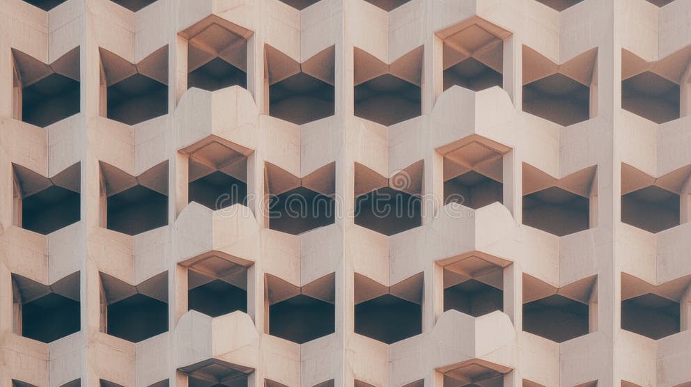 A Building with a Repeating Pattern of Hexagonal Shapes. Stock Image ...